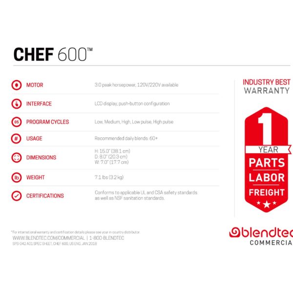 BLENDTEC CHEF 600 – The BAR Supply VN